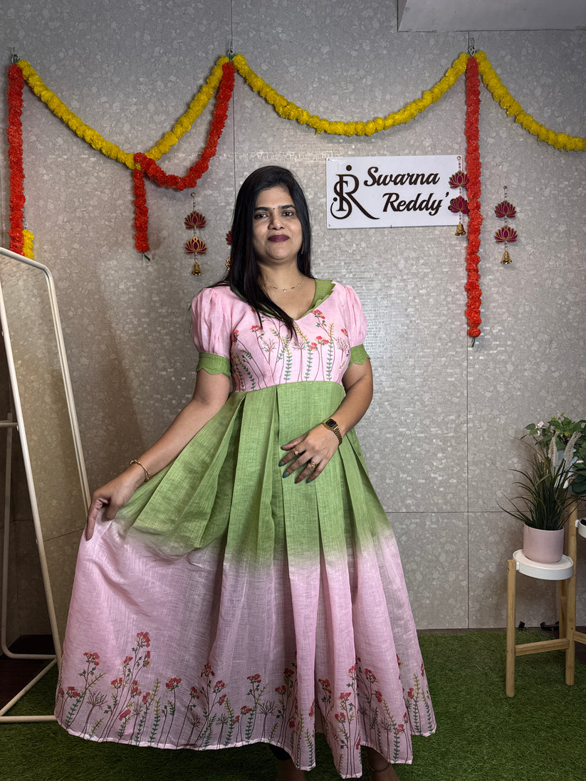 Linen Frocks-SRF1009A – Swarna Reddys